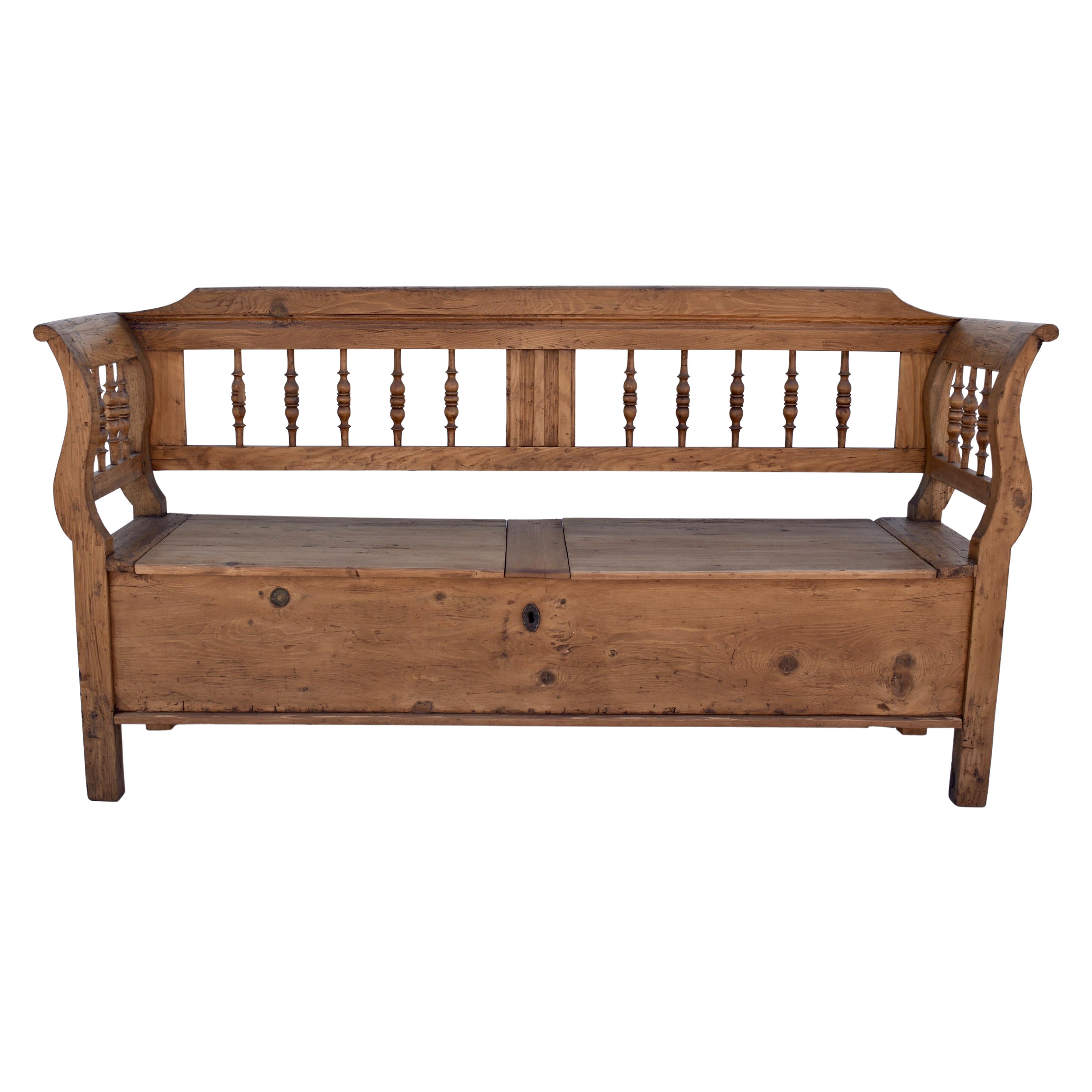 White Oak Spindle Bench For Sale at 1stDibs