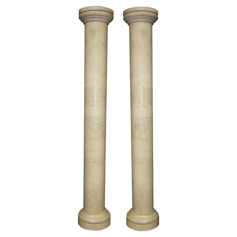 High Roman Style Carved Beige Marble Columns at 1stDibs | roman style ...