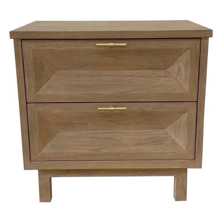 Teak Wood and Brass Night Stand with Soft Close Drawers For Sale at ...