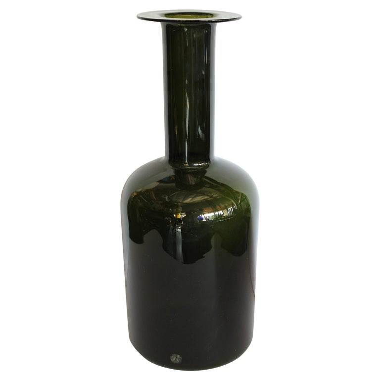 Green Bottle by Otto Bauer for Holmegaard, Denmark For Sale at 1stDibs ...