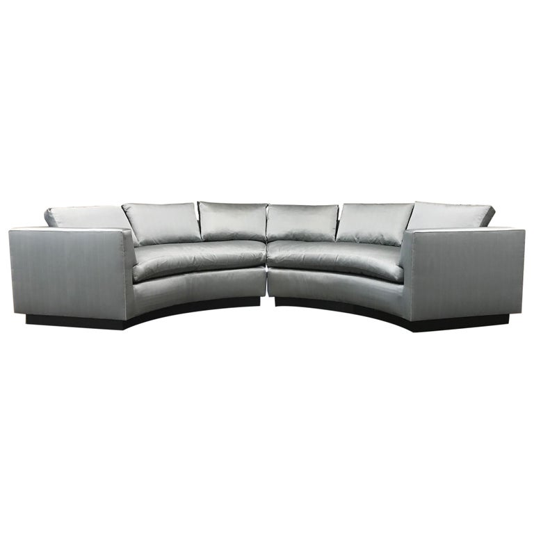 Two-Piece Sofa Sectional in Satin For Sale at 1stDibs