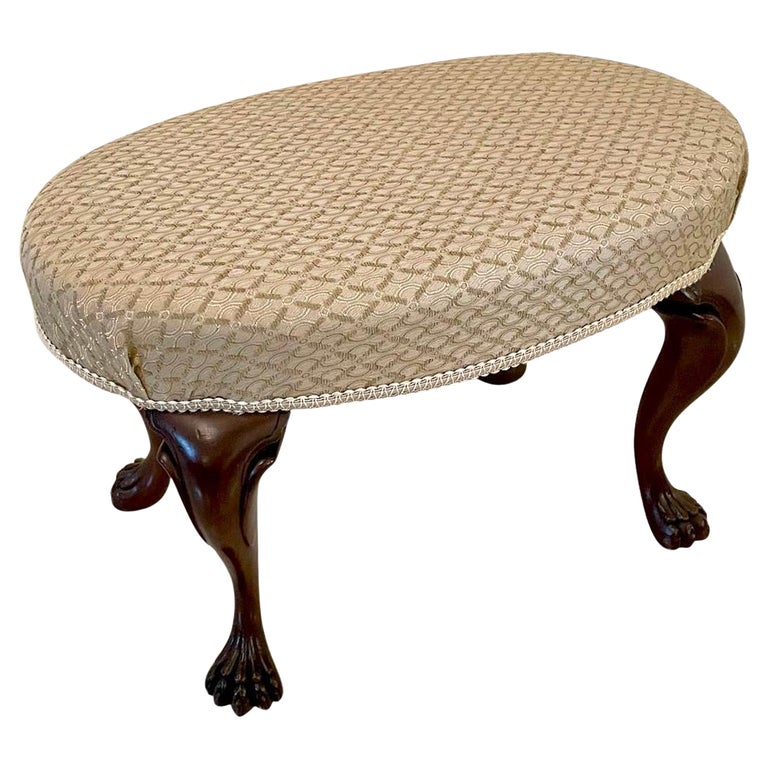 Antique Victorian Oval Shaped Stool For Sale at 1stDibs