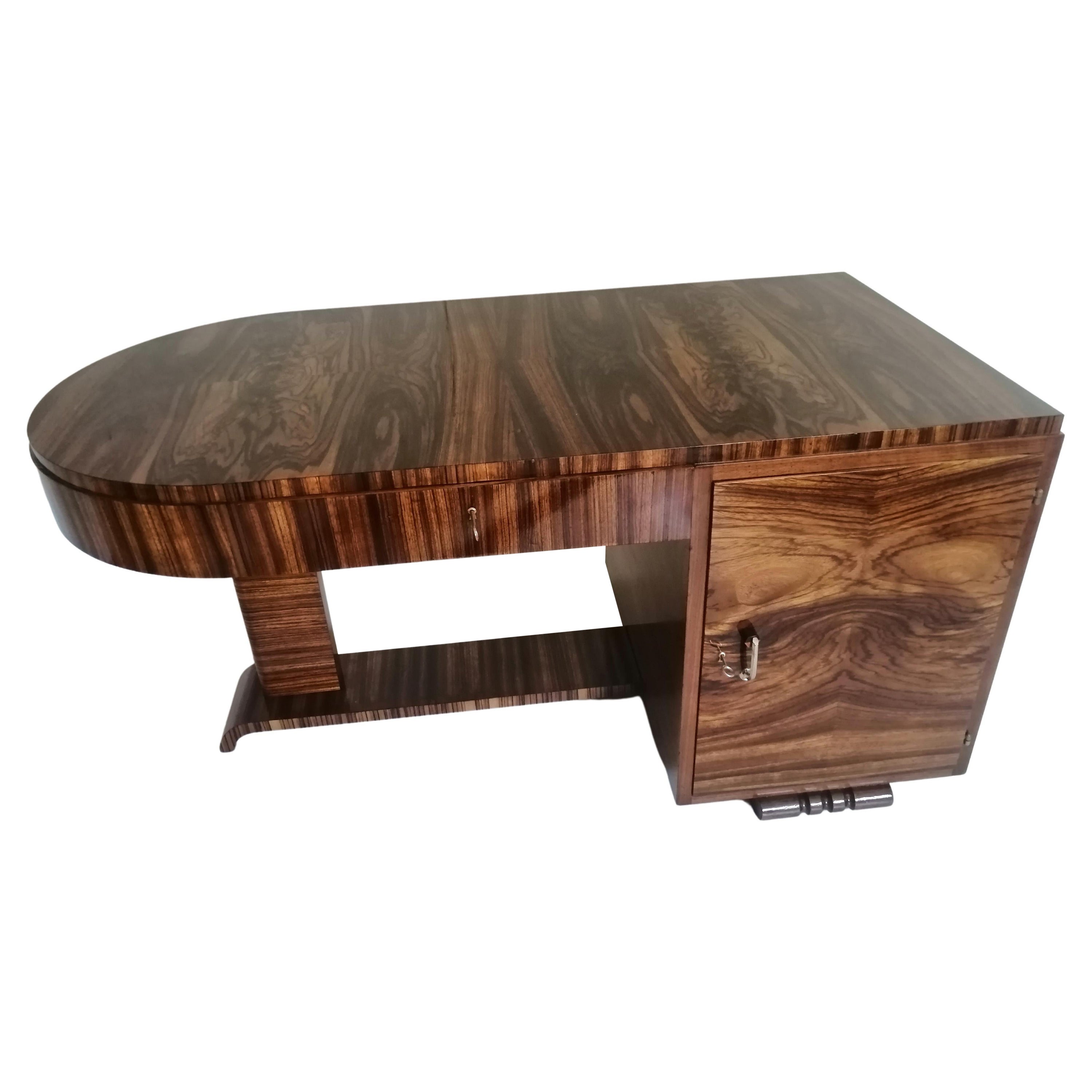 Art Deco Leather Inset Desk For Sale at 1stDibs