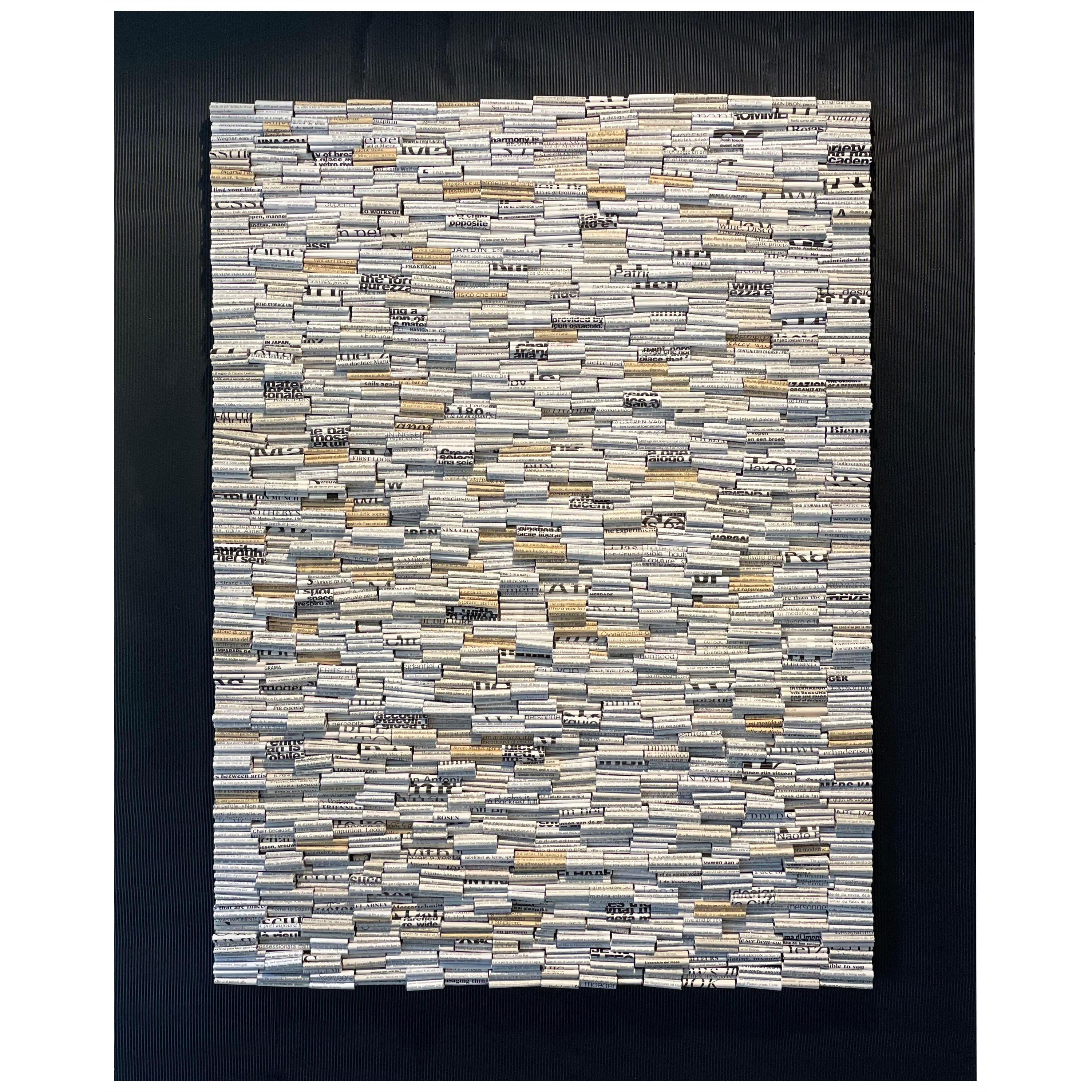 White and Black Wall Sculpture by Belgian Artist Guy Leclef ...