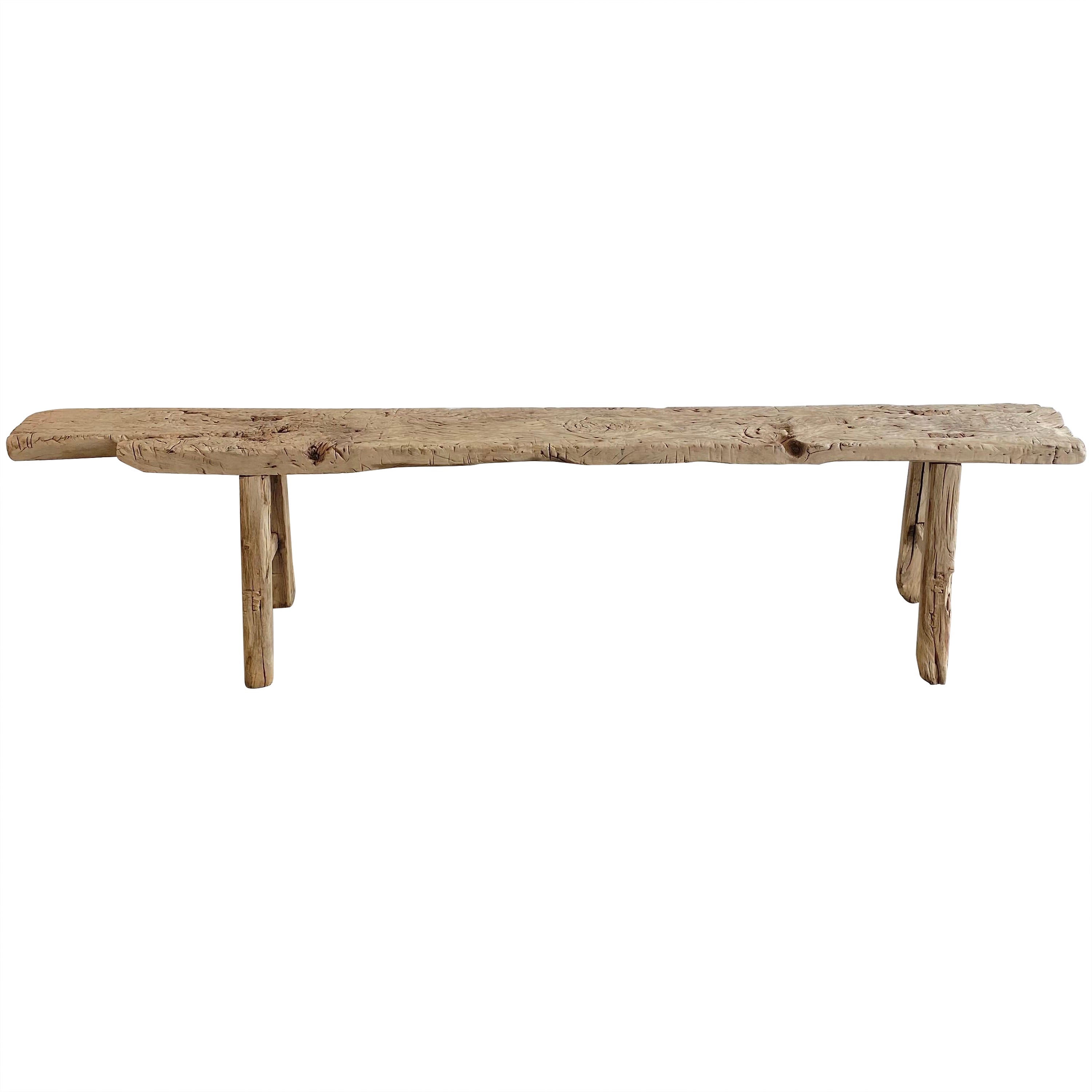 Antique French Wood Bench at 1stDibs