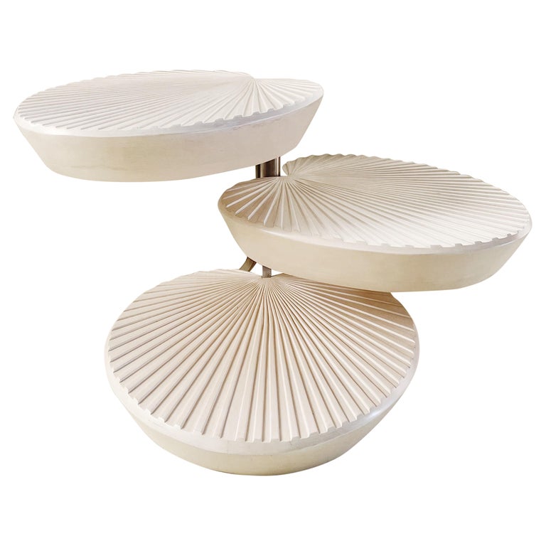 Gabriella Crespi Inspired Rotating Tiered Occasional Table at 1stDibs