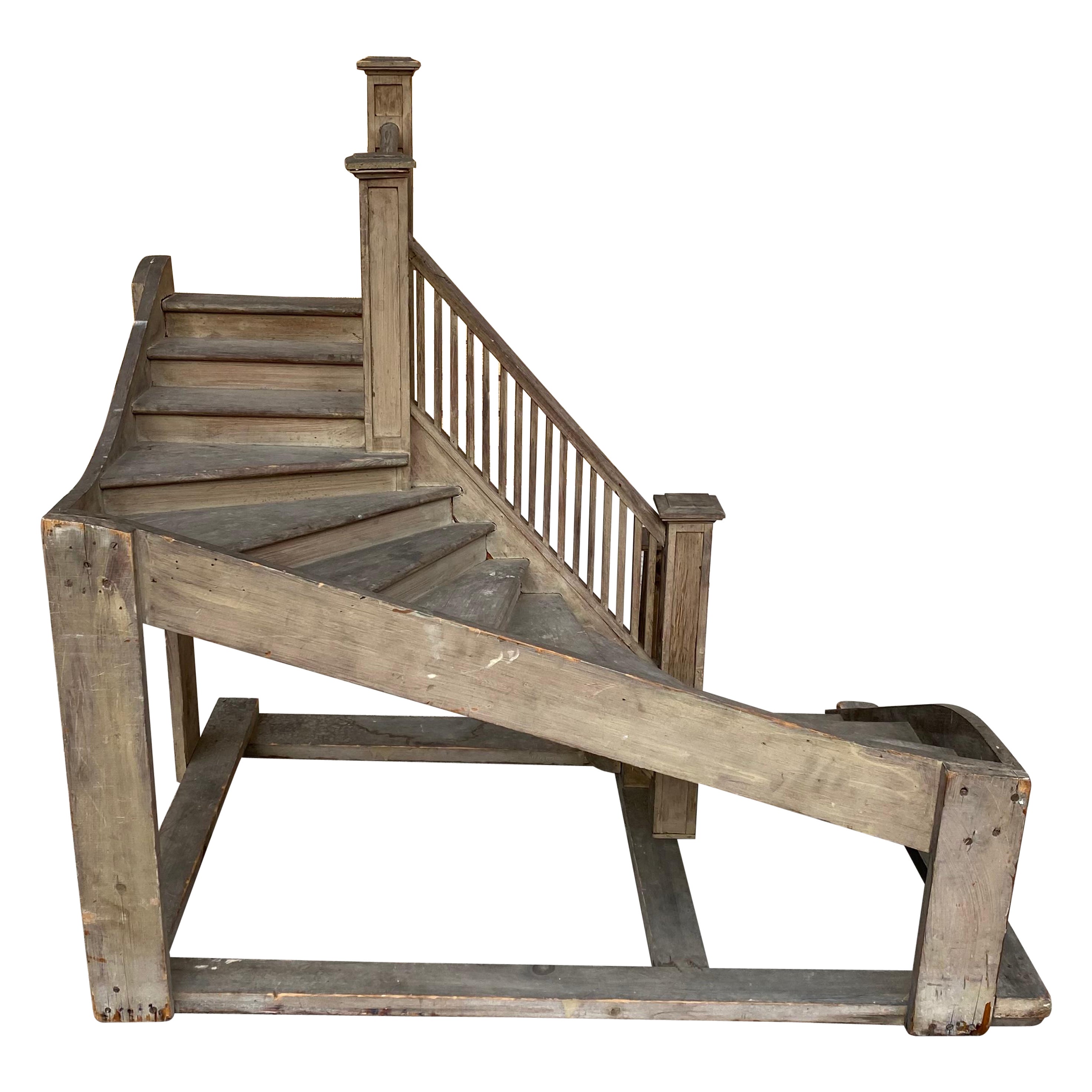Midcentury English Carved Mahogany Miniature Circular Stair Model at ...