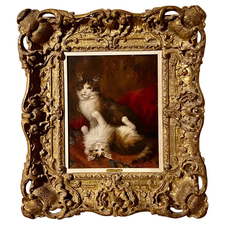 Jules Gustave Le Roy '1856-1921' a Cat Painting at 1stDibs