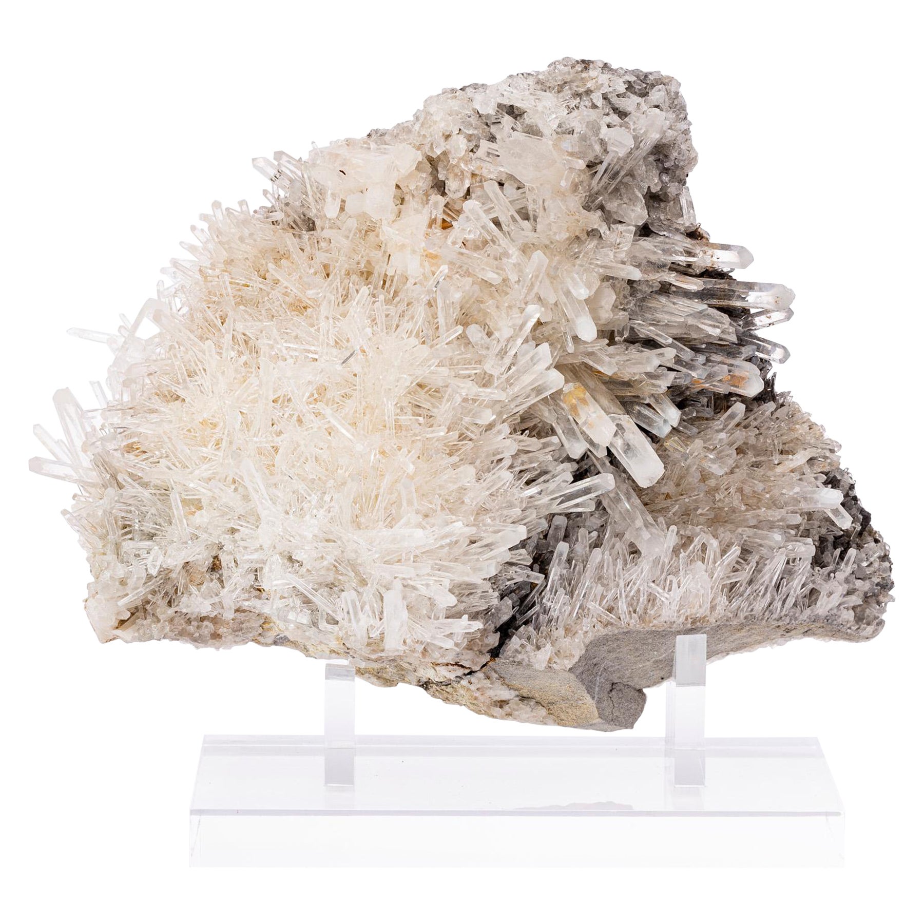 Brazilian Quartz Cluster Natural Form in Acrylic Base For Sale at 1stDibs