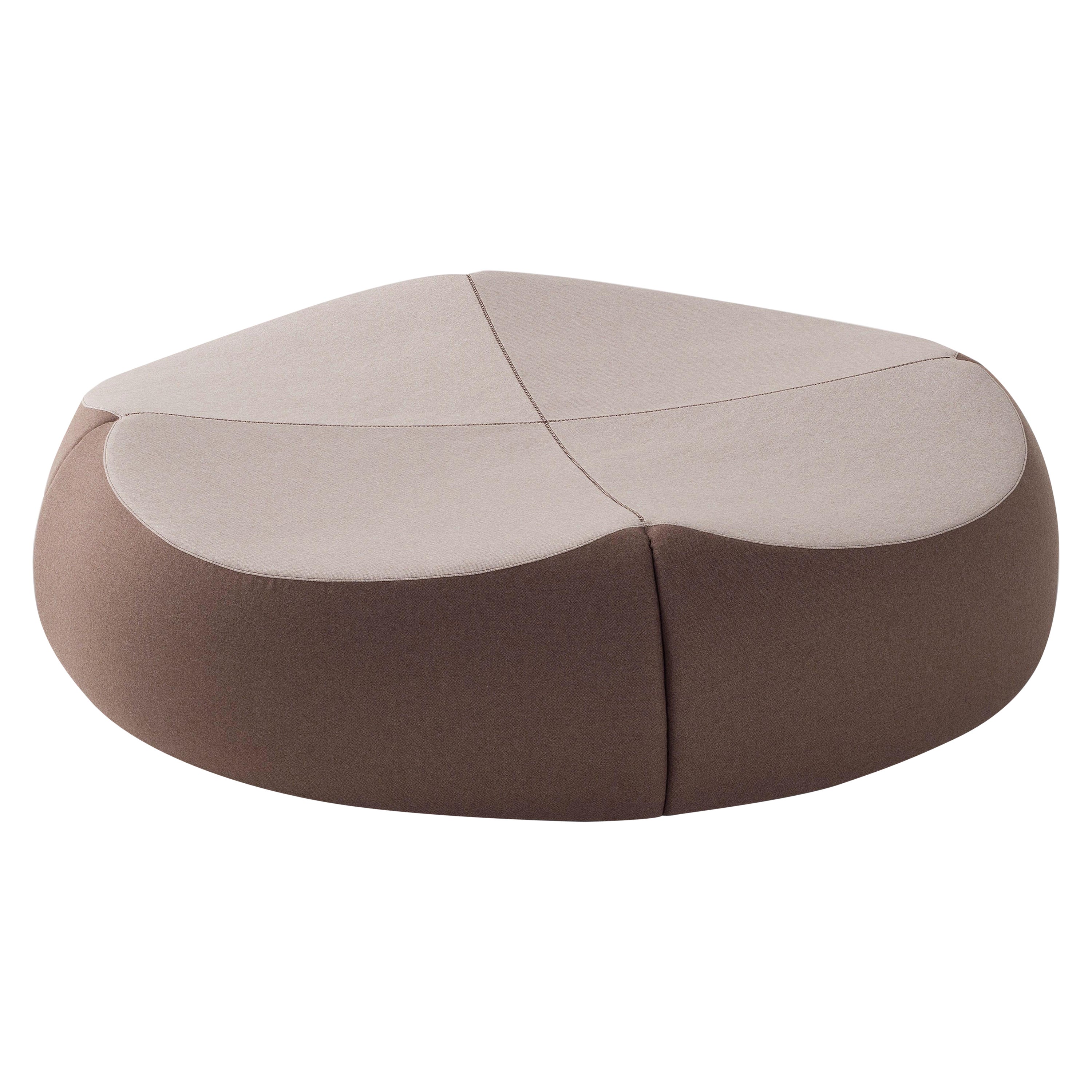 Extra Large Ottoman Pouf Newly Upholstered in a Brown and Tan Zebra ...