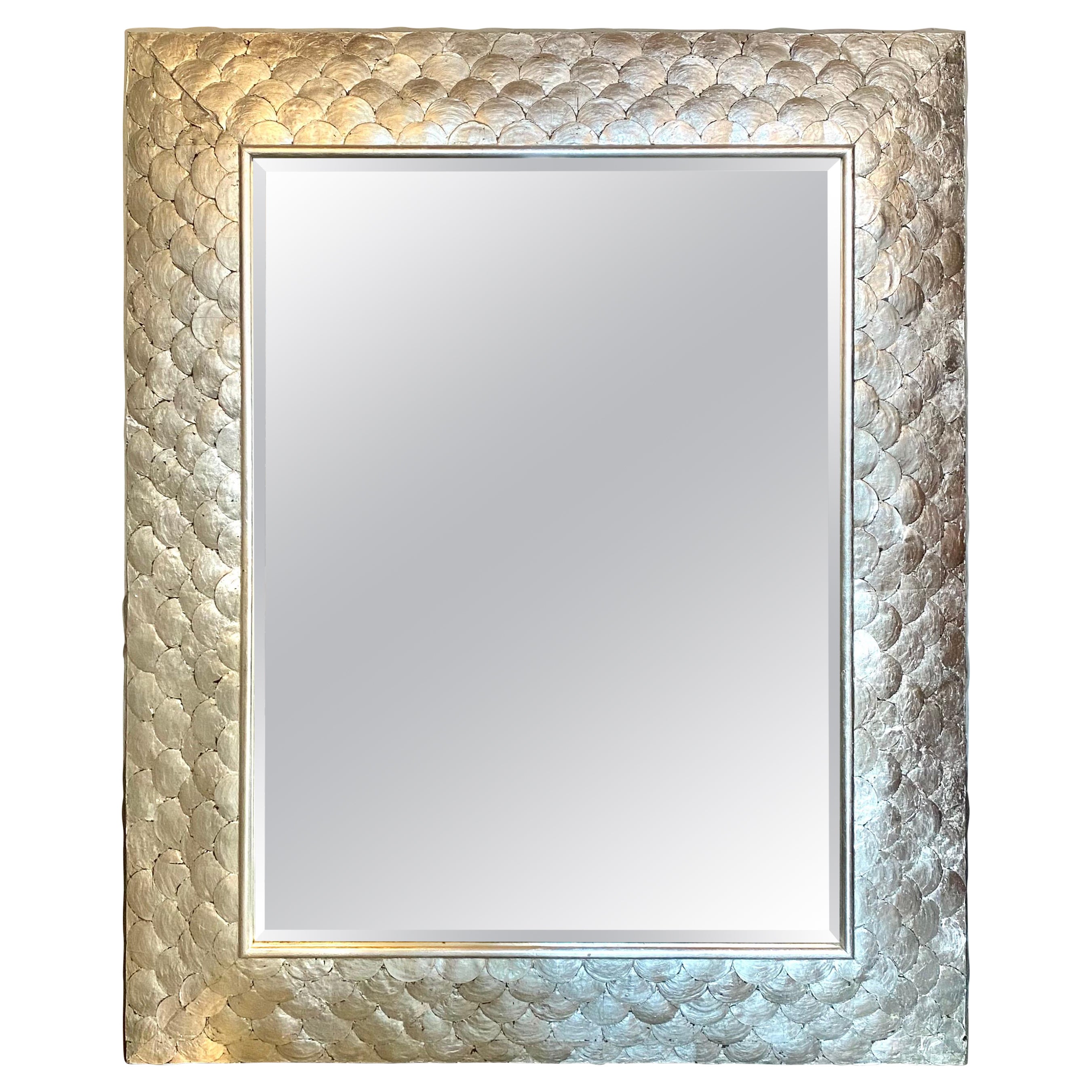 Italian Made Silver Leaf Beveled Mirror by Decorative Crafts at 1stDibs
