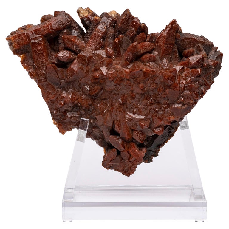 Natural Brazilian red Quartz cluster Specimen mounted on a custom ...