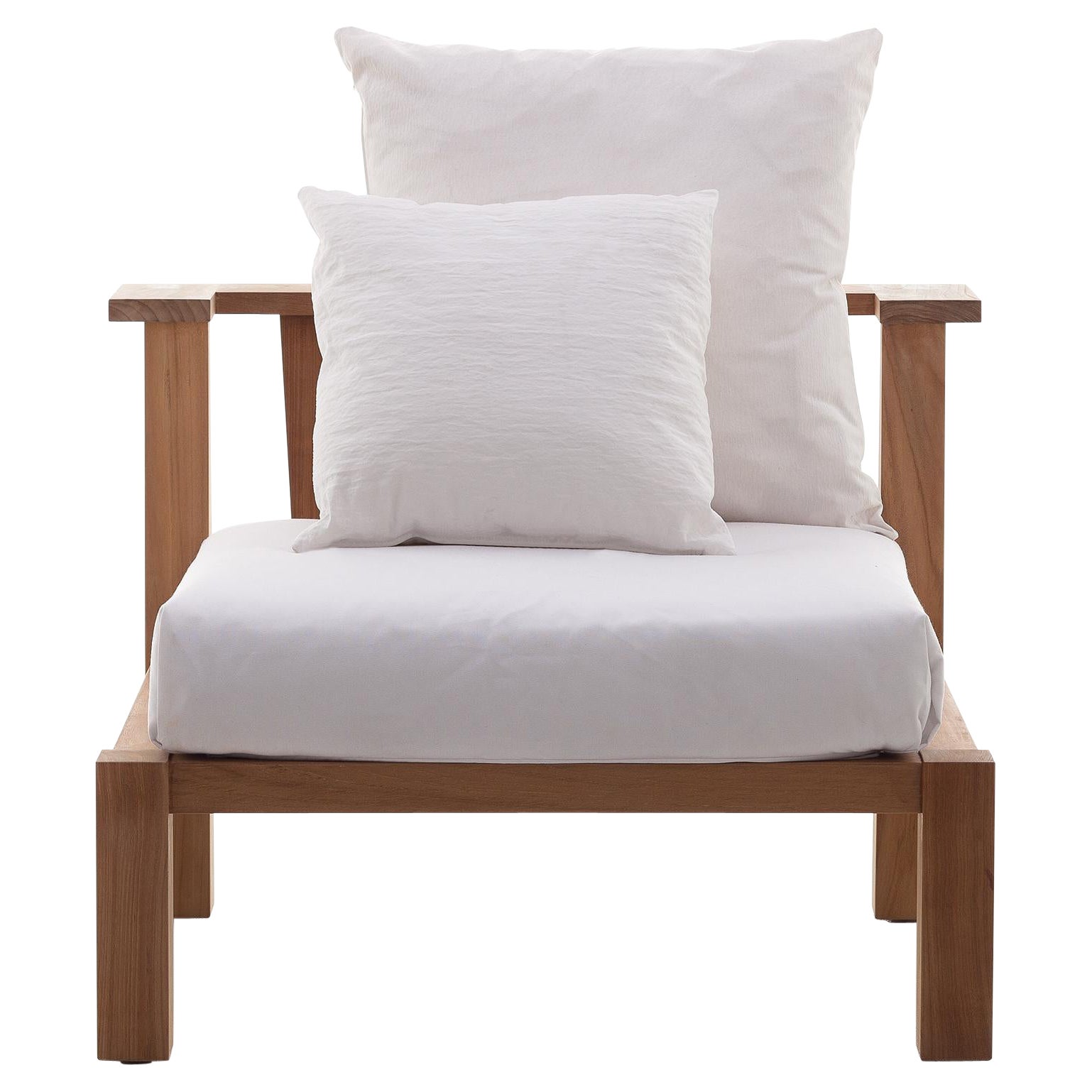 Gervasoni Inout Chair in Aspen 03 Upholstery and Natural Teak Frame ...