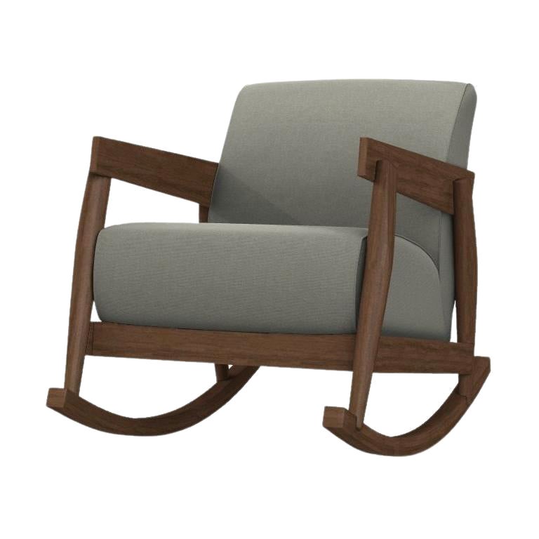 Gervasoni Brick Rocking Chair in Sage Upholstery and Natural Lacquered ...