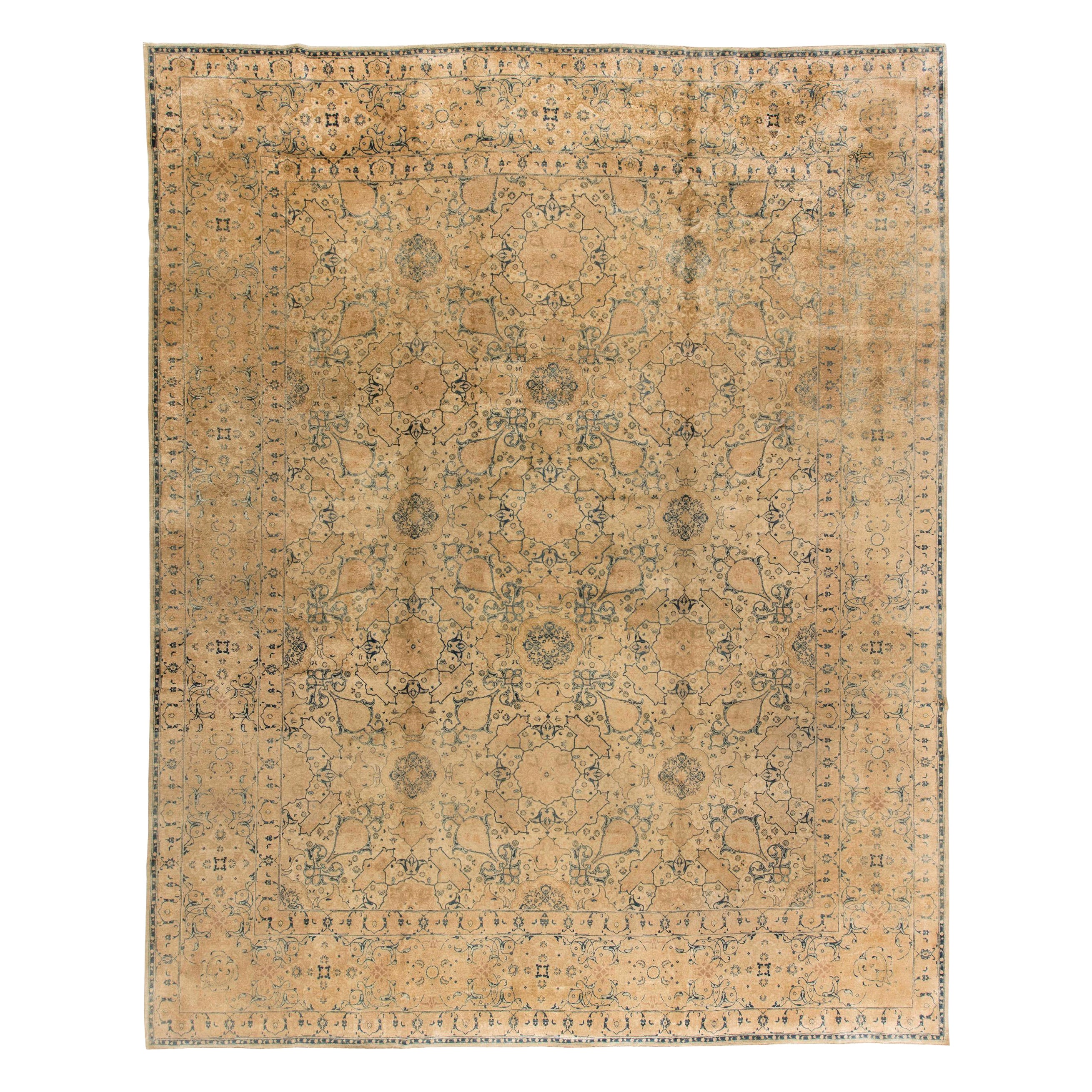 Vintage Persian Taba Tabriz Carpet For Sale at 1stDibs