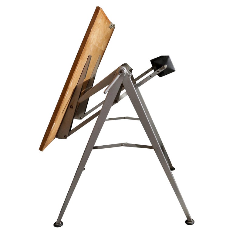 Mid-century Dutch Industrial Design Architect Folding Drafting Table 50 ...