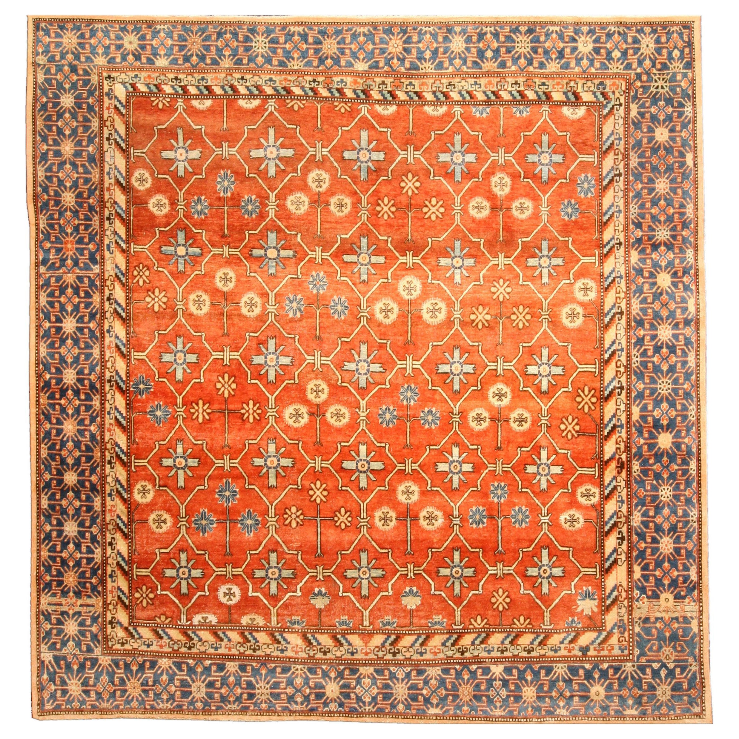 Antique Khotan Carpet from East Turkestan. Size: 8 ft 5 in x 12 ft For ...