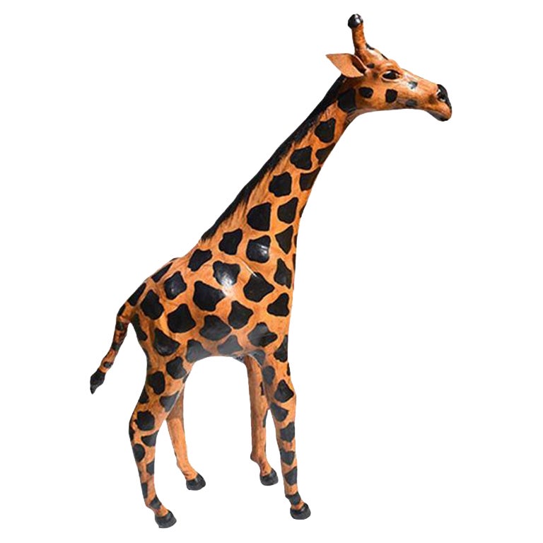 Tall African Papier-mâché Giraffe with Leather Ears For Sale at 1stDibs ...