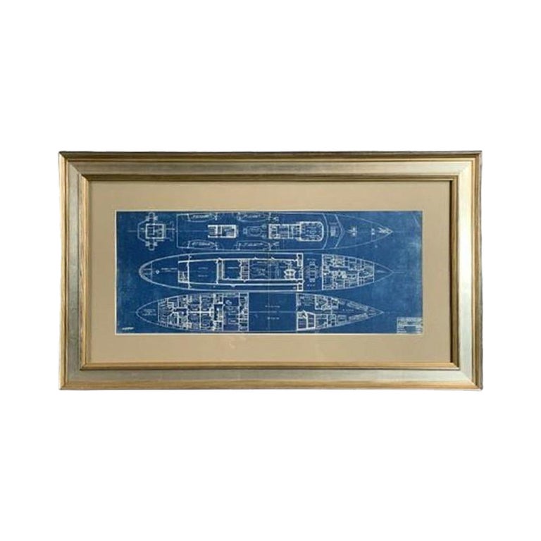 Cox and Stevens Blueprint of Yacht Robador For Sale at 1stDibs