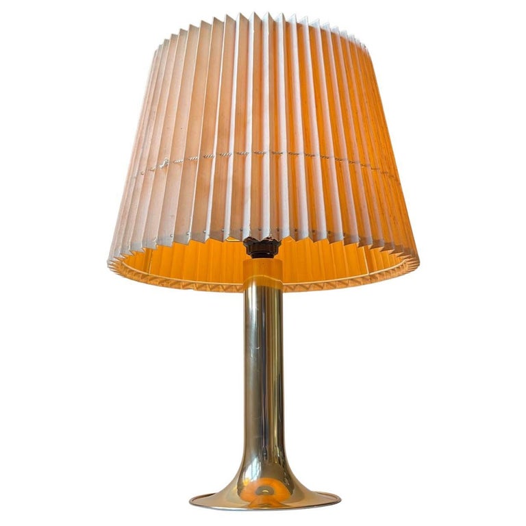 Large Scandinavian Trumpet Table Lamp in Brass, Fog and Mørup 1970s at ...