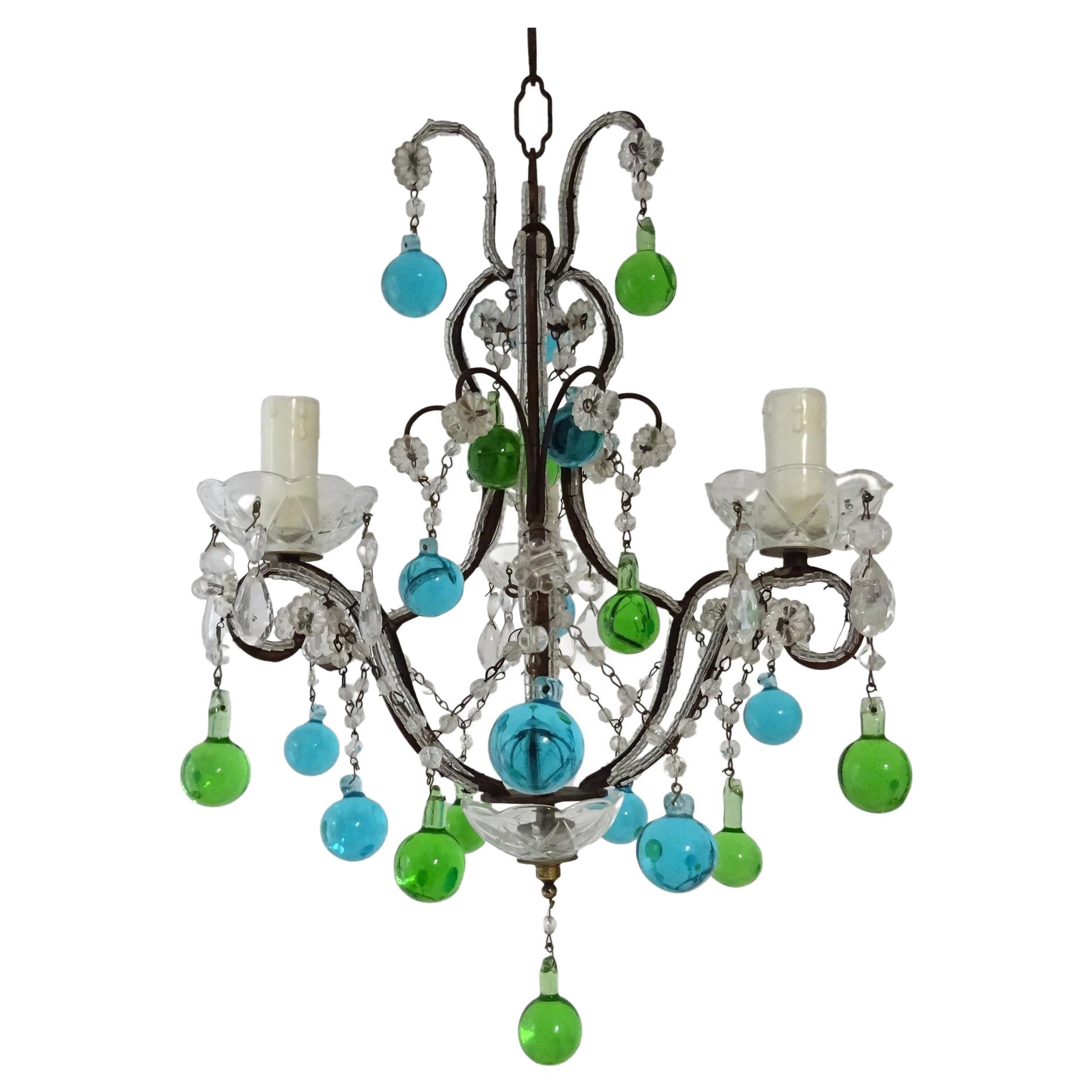 Antique Italian Blue Crystal Chandelier, circa 1910 at 1stDibs | blue ...