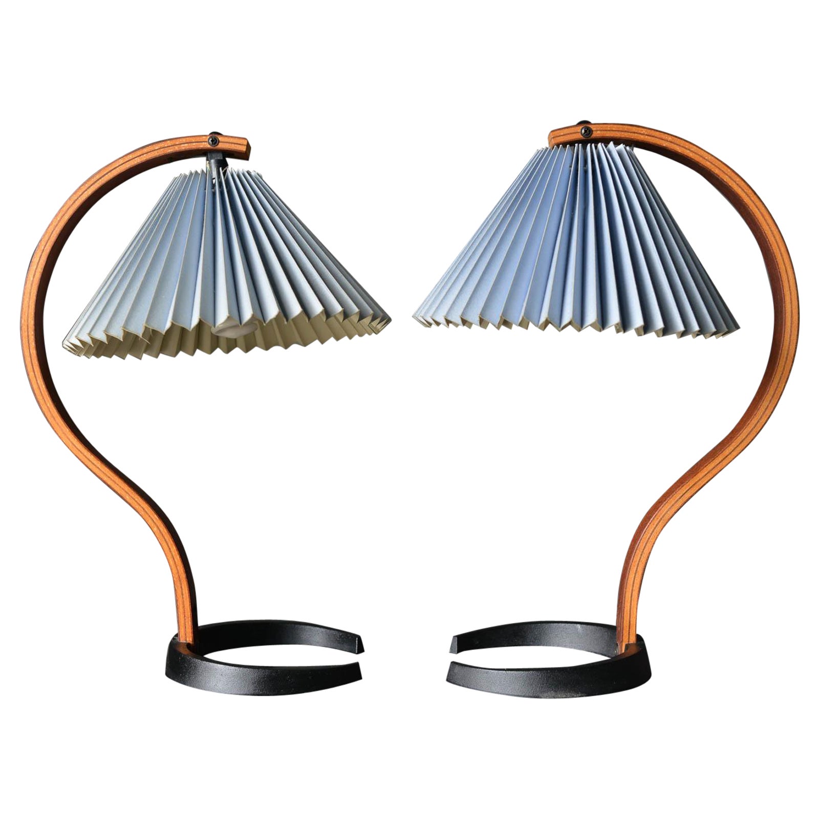 Pair of Bentwood Table Lamps by Caprani of Denmark, ca 1970 at 1stDibs