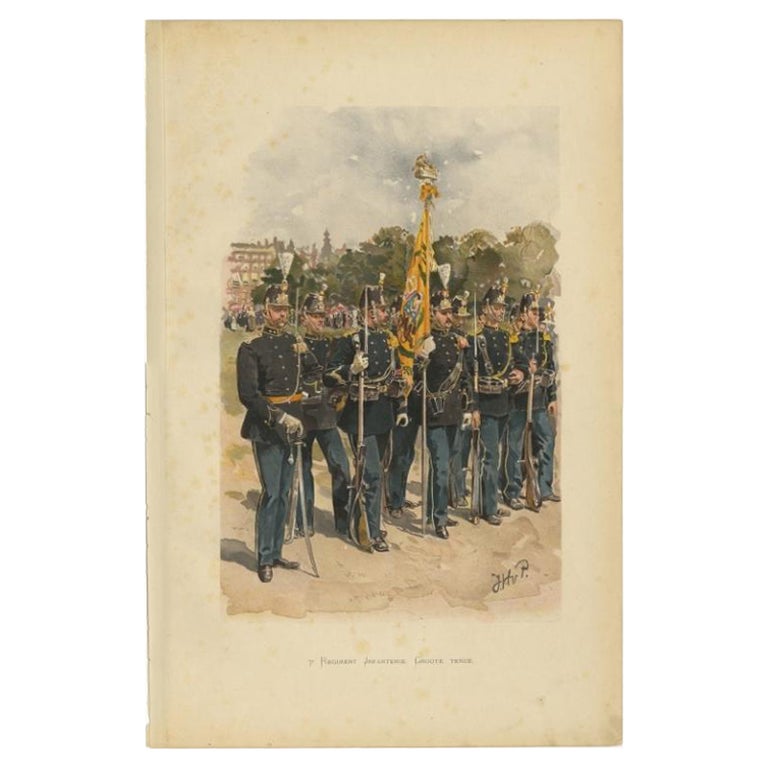 Antique Print of the Dutch Infanterie, Around 1880 For Sale at 1stDibs