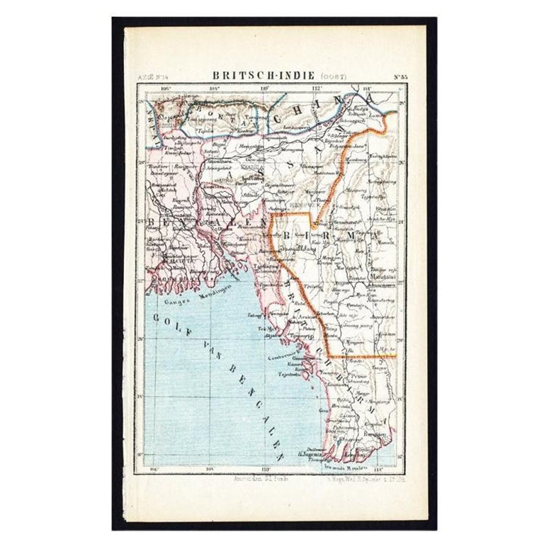 Antique Map of Eastern India by Kuyper, C.1880 For Sale at 1stDibs