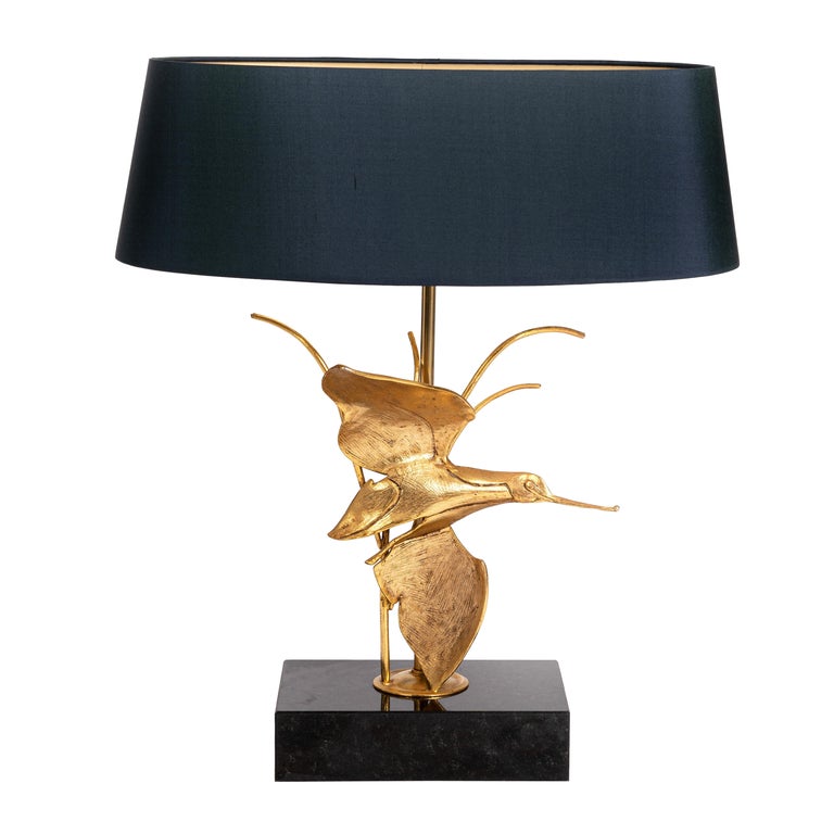Midcentury Italian Brass Sculptured Table Lamp by GM Italia Dark Blue ...