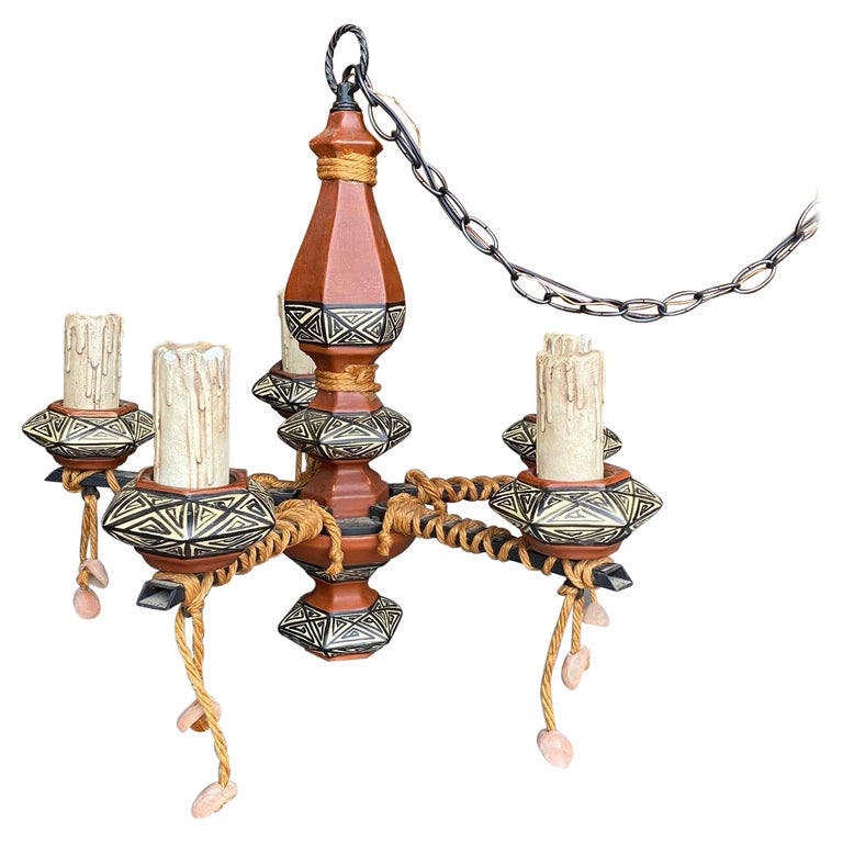Monumental Aztec / Southwestern Pablo Picasso Style Chandelier For Sale ...