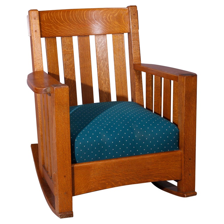 Antique Arts and Crafts Harden Arts and Crafts Mission Oak Rocker ...