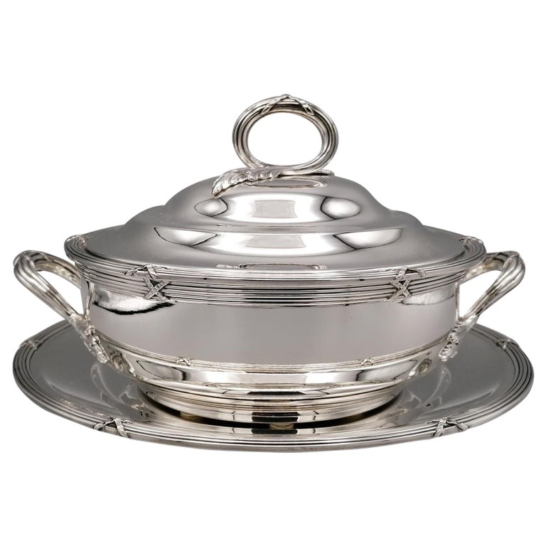 20th Century Sterling Silver Italian Entree with Dish For Sale at 1stDibs