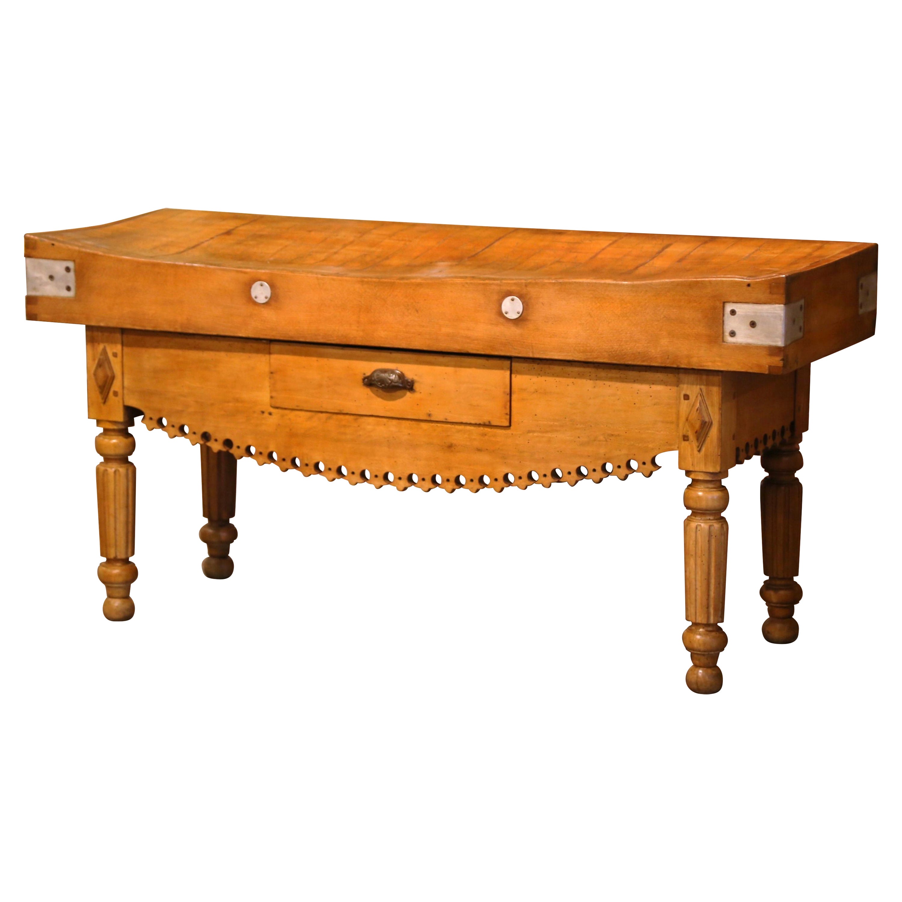 19th Century French Butchers Table with Rack and Marble at 1stDibs ...