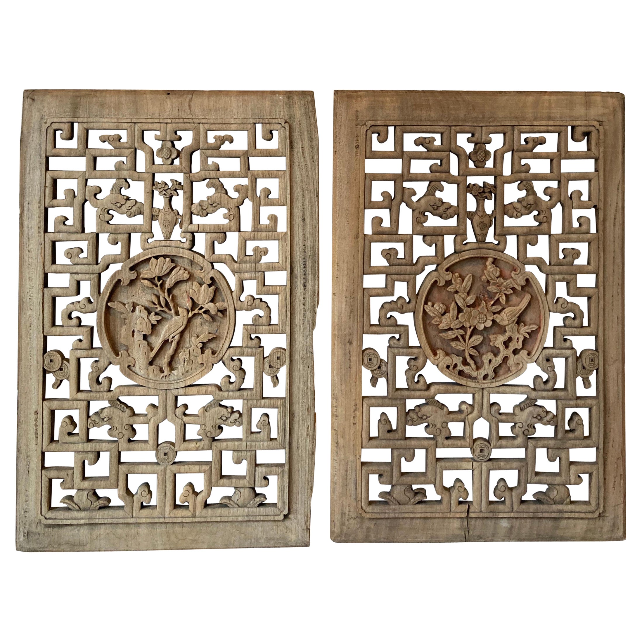 Chinese Antique Wood Panel For Sale at 1stDibs