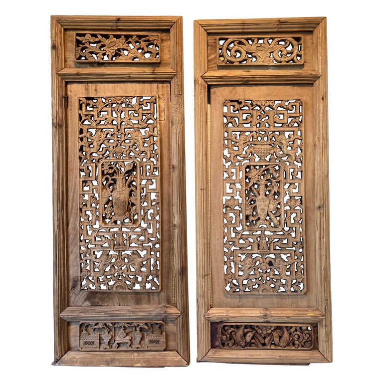 Chinese Antique Wood Panel at 1stDibs