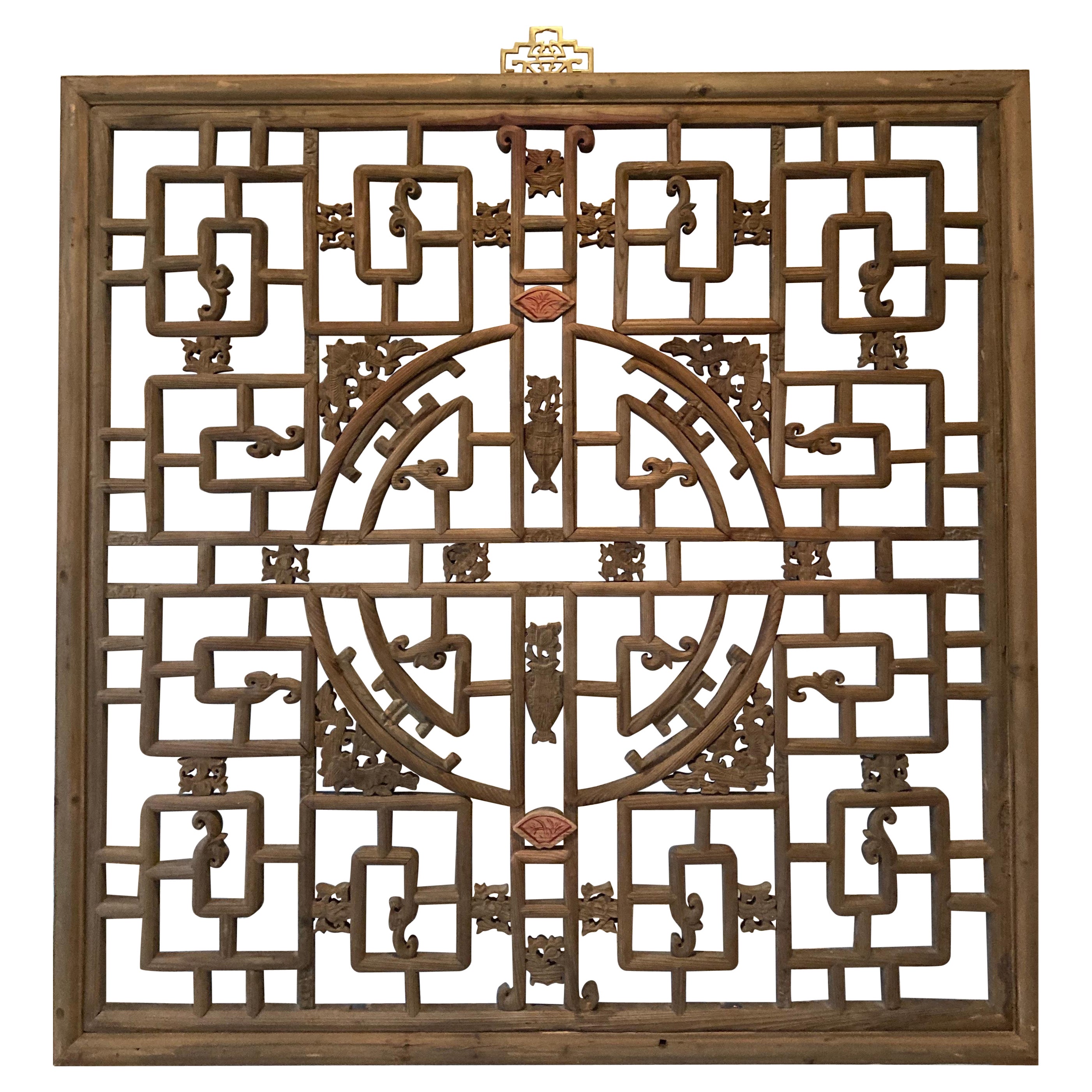 Chinese Lattice Window Panel. at 1stDibs