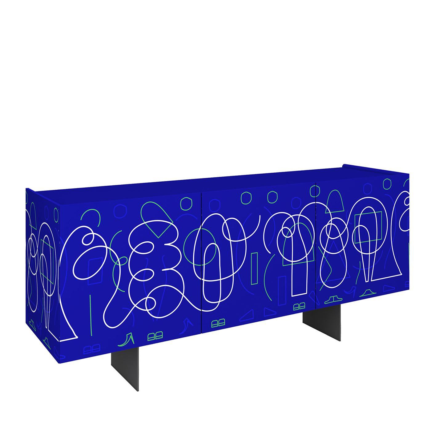 Bardot 2-Door Denim-Blue Sideboard For Sale at 1stDibs