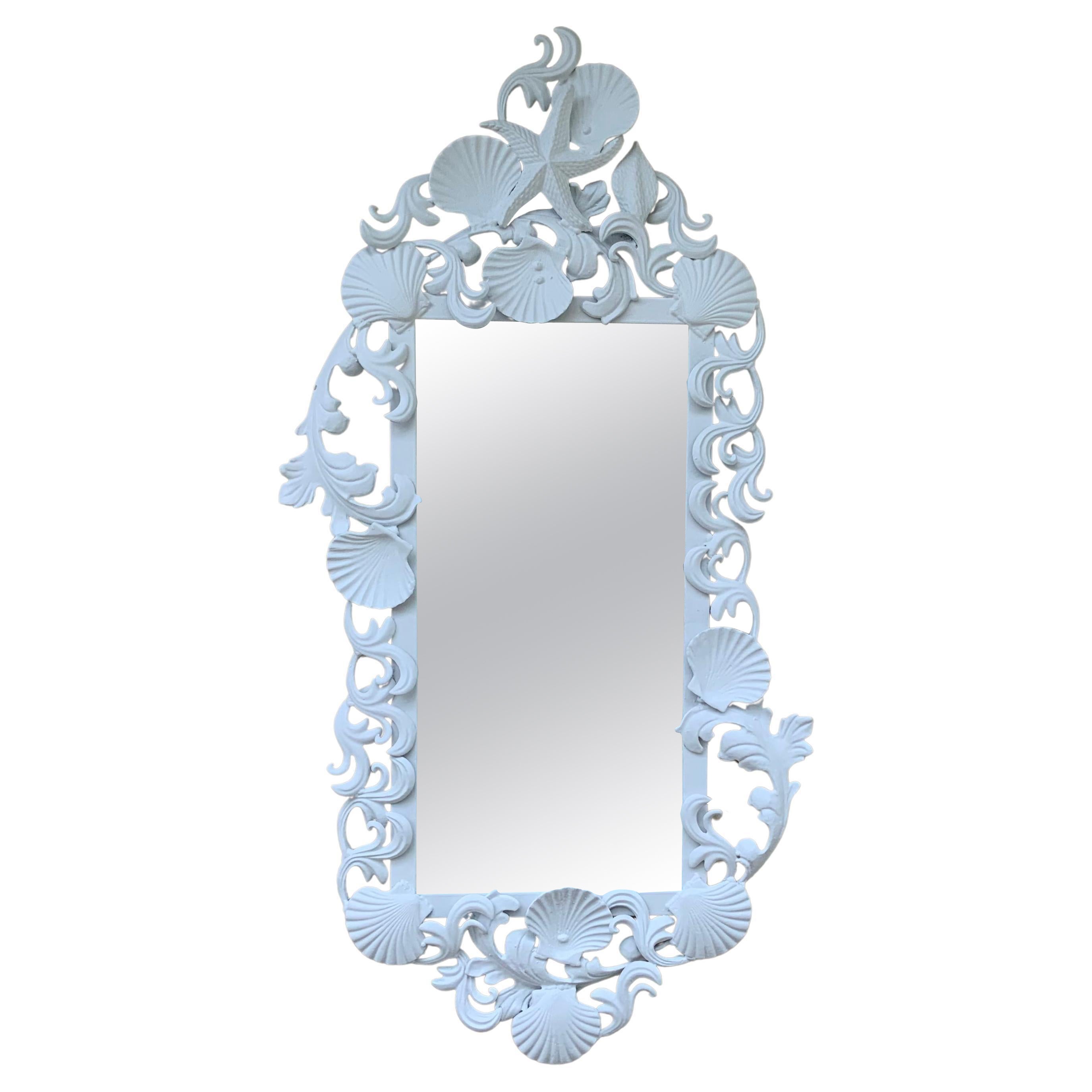 Sea Shell Seashell and Coral Sculpture Wall Mirror at 1stDibs