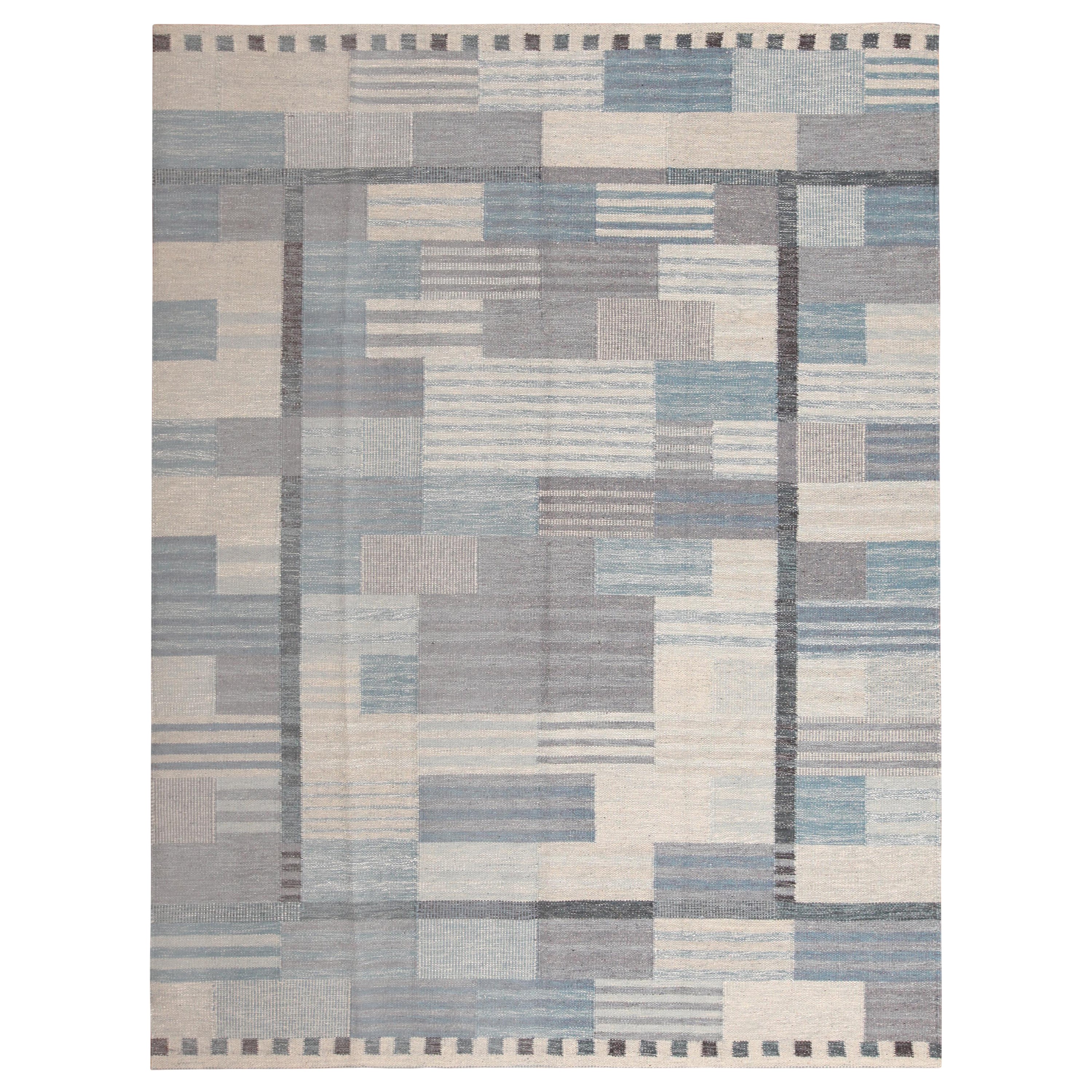 New Transitional Gray Area Rug with Swedish Gustavian Style, Texture ...