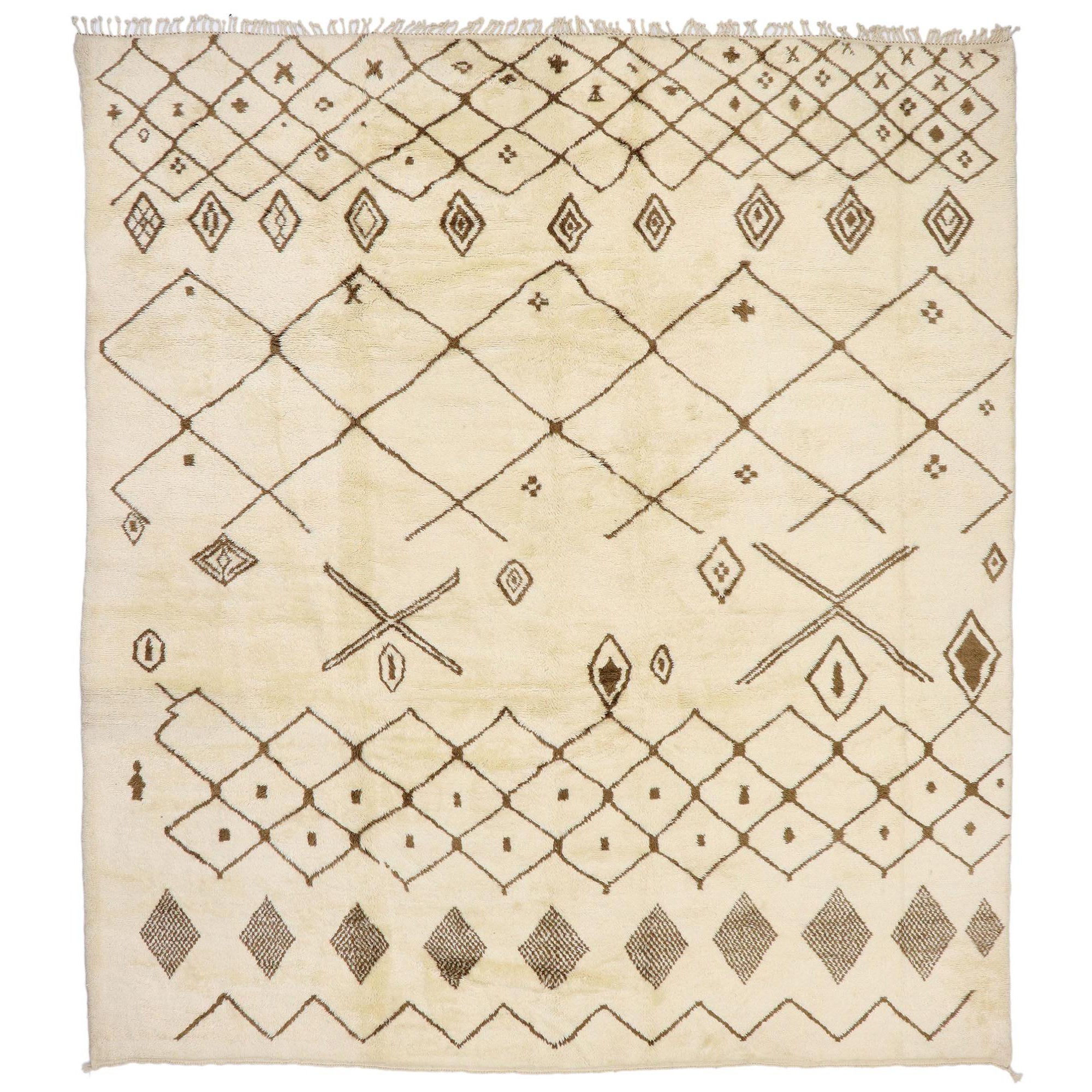 Modern Blue Moroccan Style Rug with Contemporary Tribal Design at 1stDibs