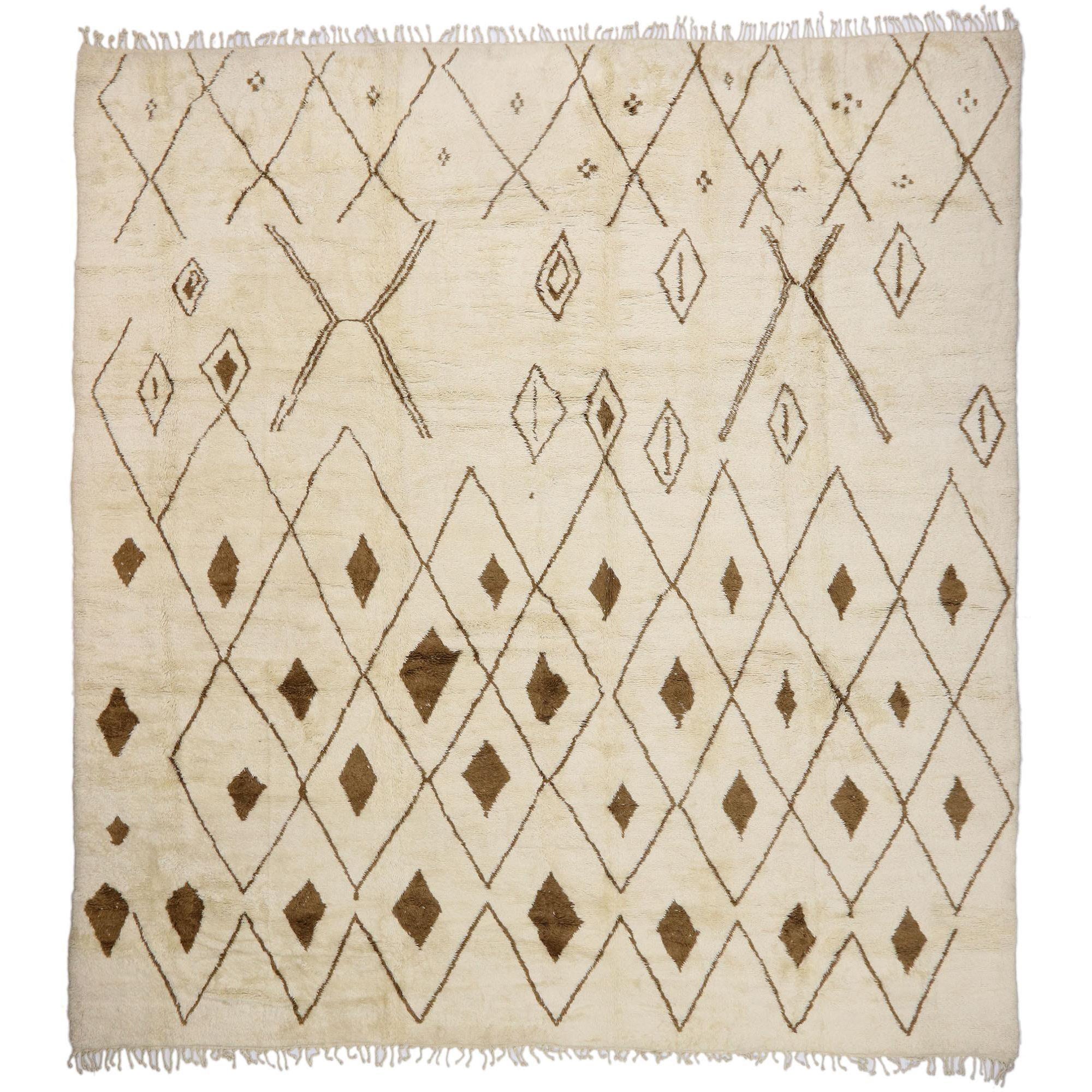 Modern Blue Moroccan Style Rug with Contemporary Tribal Design at 1stDibs