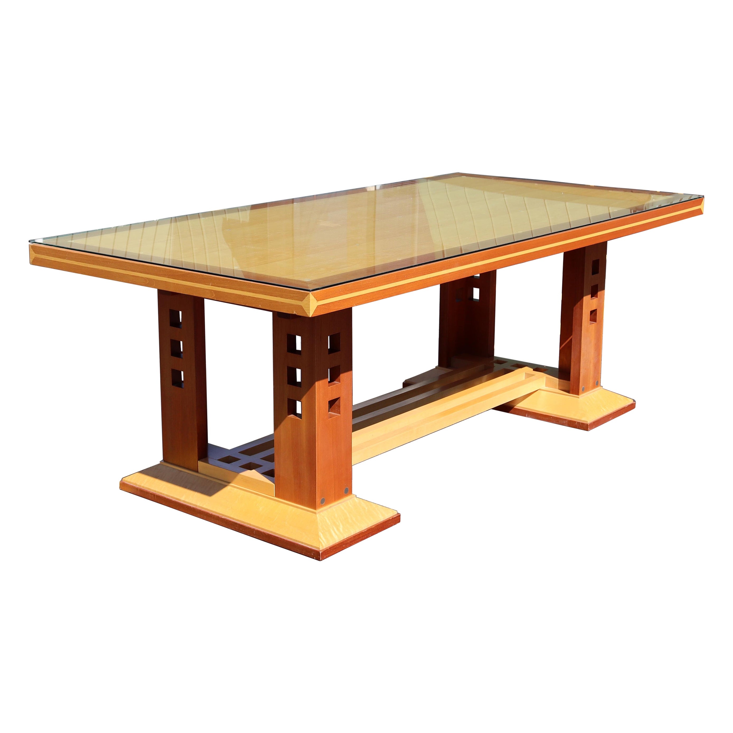 Contemporary Modernist Sullivan Oval Wood Dining Table 1990s at 1stDibs