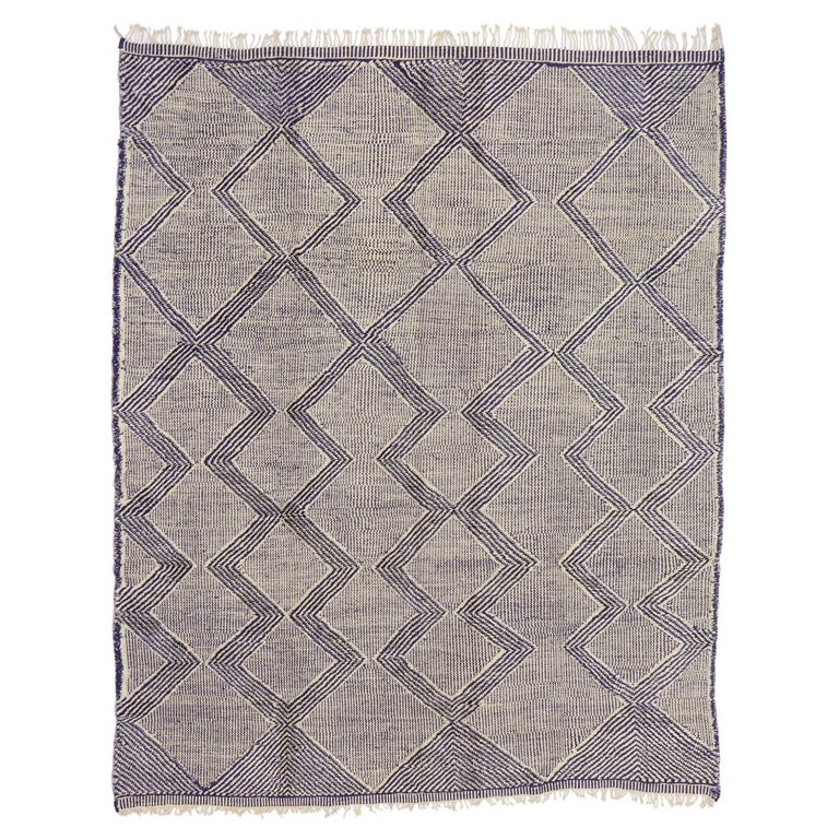 New Contemporary Berber Moroccan Kilim Souf Rug with Bohemian Style For ...