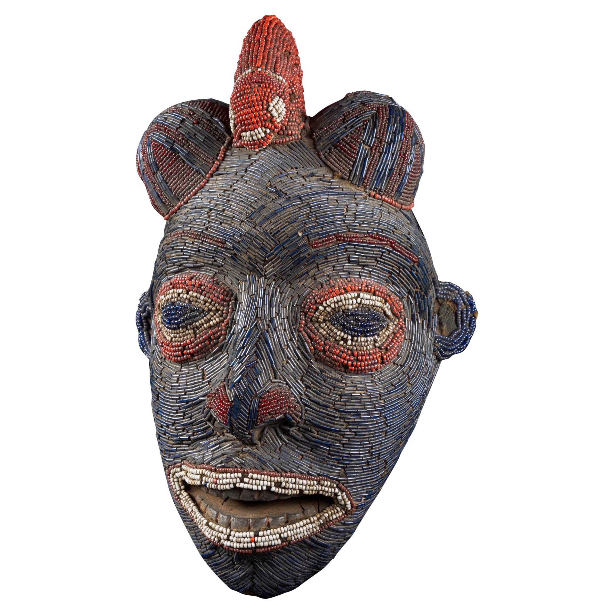Beaded Ceremonial Dynamic Figure, Cameroon Grasslands at 1stDibs