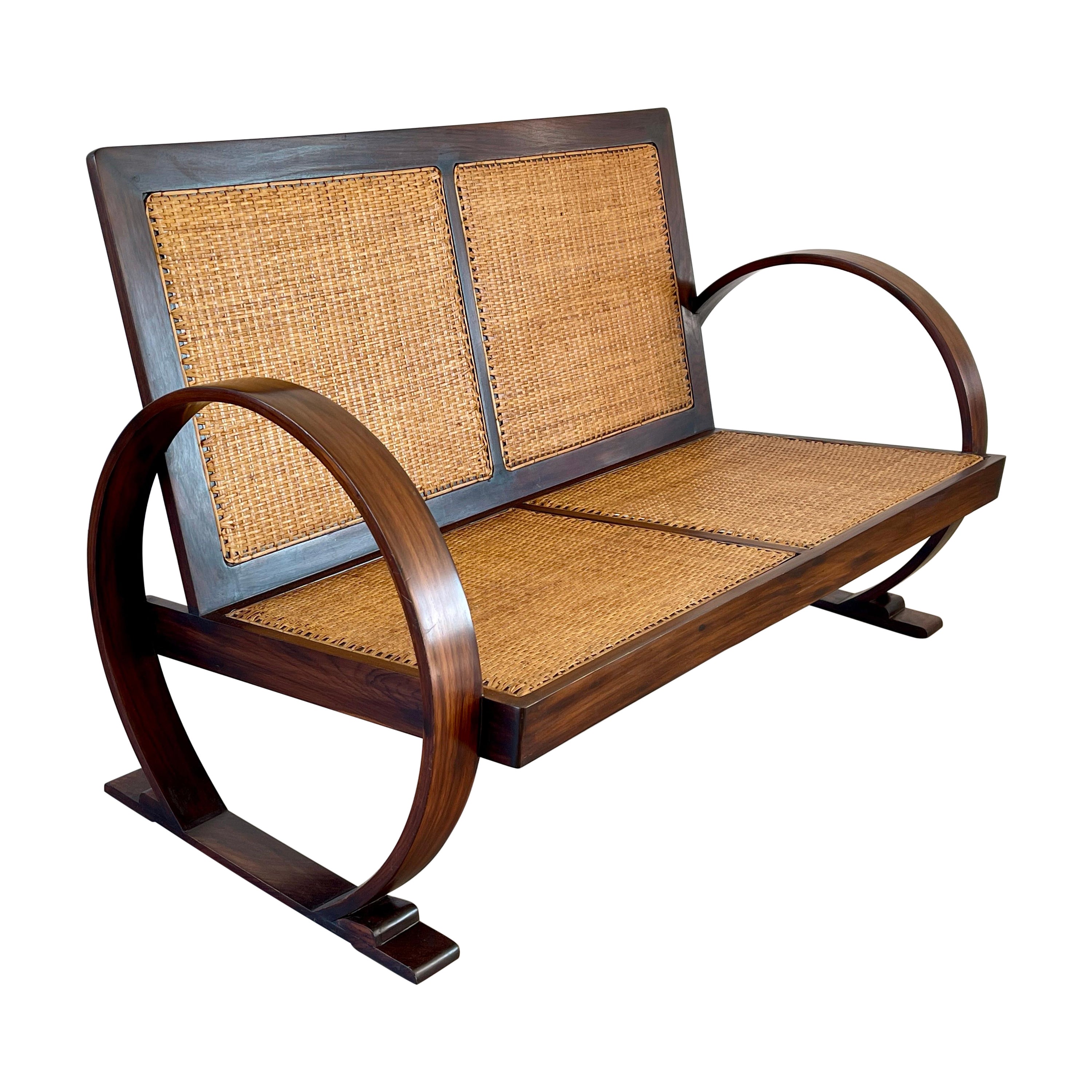 Art Deco Rosewood Bench For Sale at 1stDibs