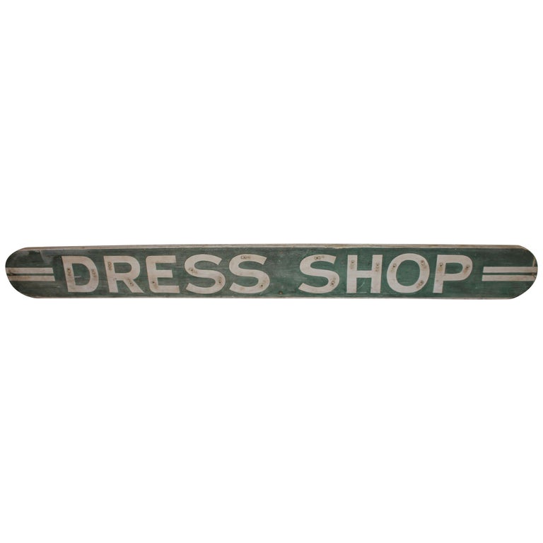 Early Original Painted Dress Shop Trade Sign at 1stDibs