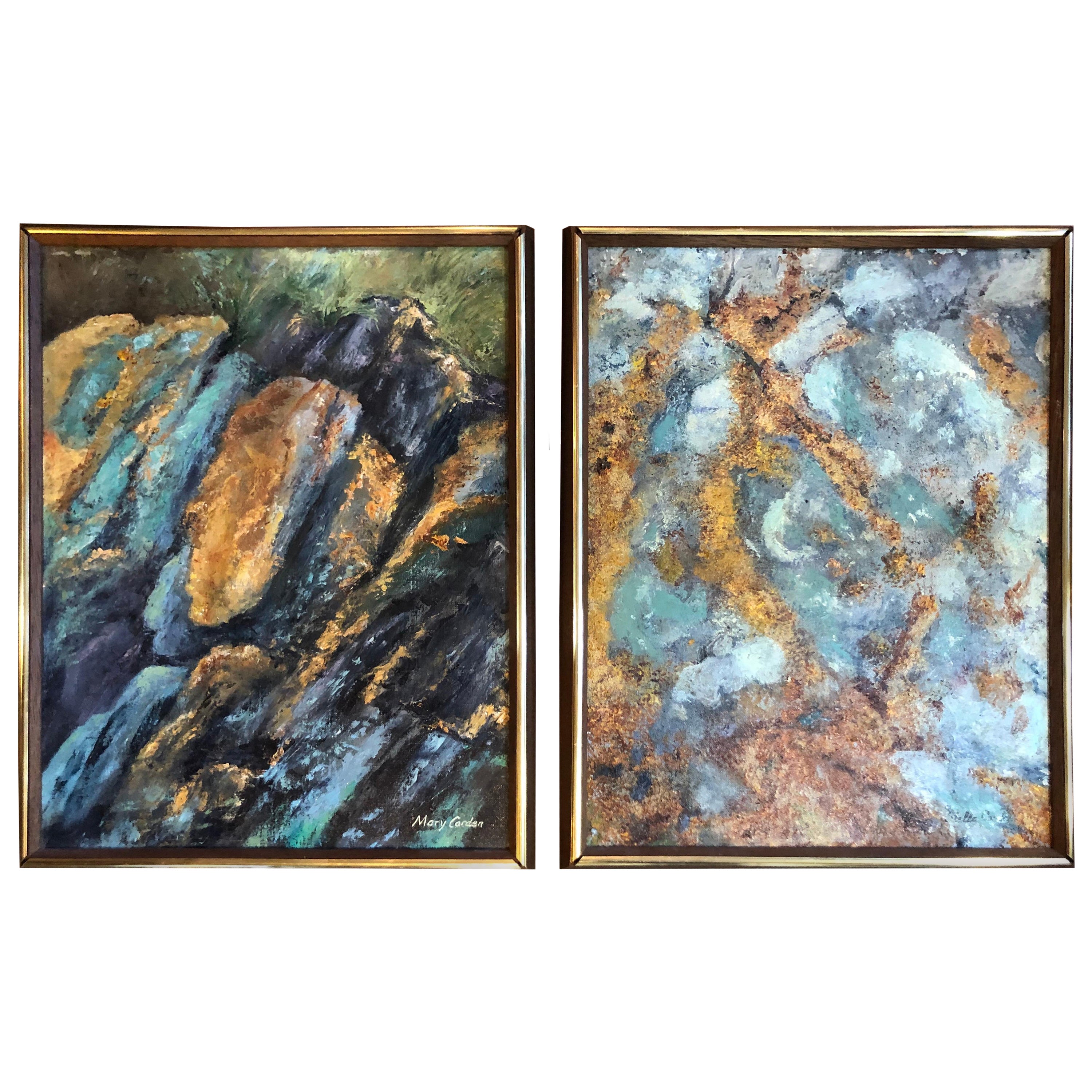 Pair of Lichen Paintings by Mary Carden at 1stDibs