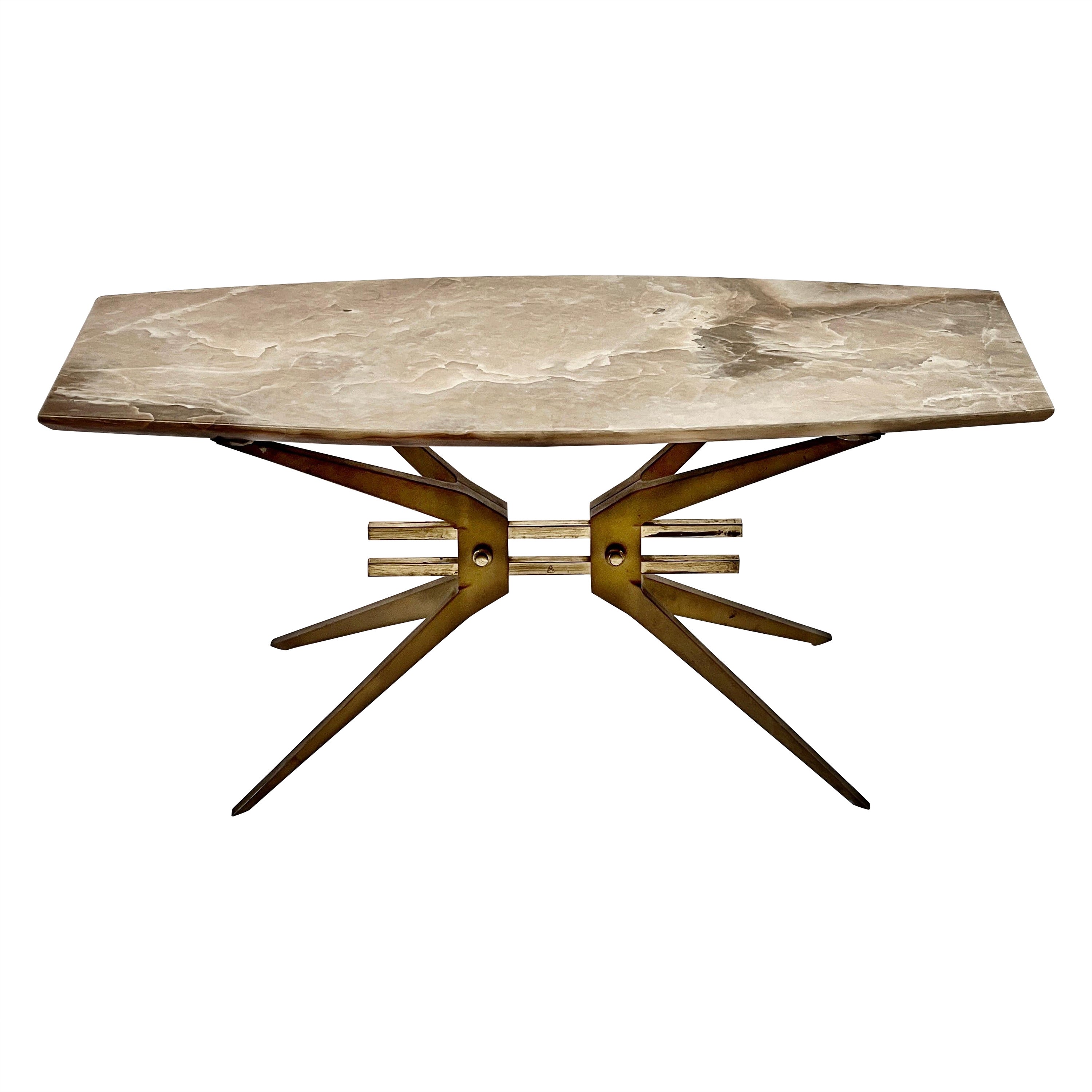 Nice Mid-Century Modern Italian Center Table in Marble with Brass ...