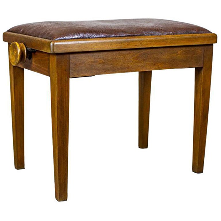 Walnut Ajustable Piano Stool For Sale at 1stDibs