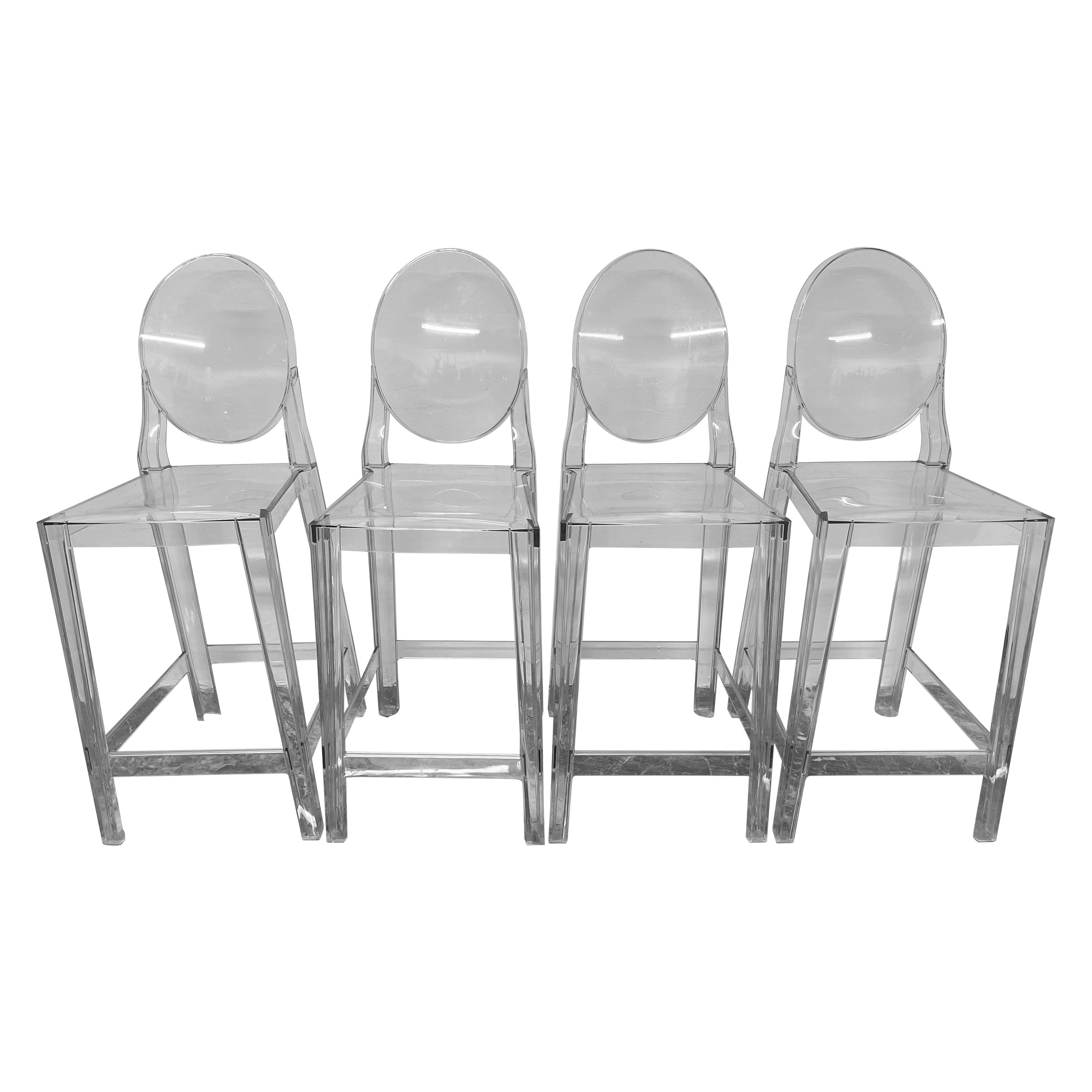 Pair of Acrylic "Ghost" Counter Bar Stools, Philippe Starck for Kartel ...